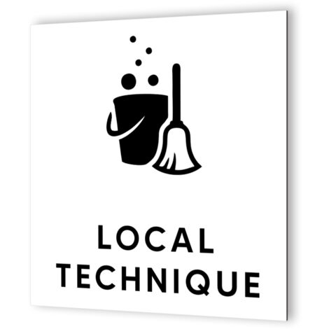 Pictogramme Local Technique - Panneau signalétique Dibond blanc - Picto ...