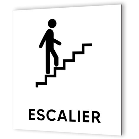 Pictogramme Escalier Droite - Panneau signalétique Dibond blanc - Picto ...