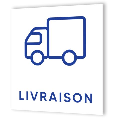 Pictogramme Livraison 20x20 cm - Panneau signalétique Dibond blanc ...