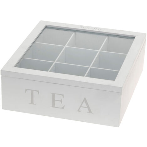 Teebox weiß mit Schriftzug TEA-DC37800120