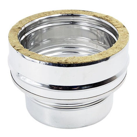 Raccordo inox mono parete m 80mm a doppia parete mf di 80 - de 130 mm