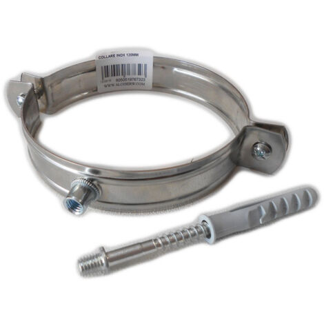 Collare fascetta murale inox 220mm spessore 8 decimi aisi 304