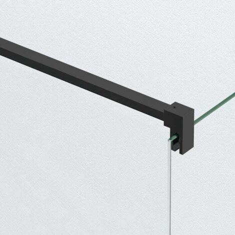 Paroi de douche fixe 70 cm MANACOR INDUSTRIAL noir mat style atelier ...