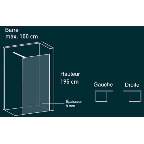Paroi de douche fixe 70 cm MANACOR INDUSTRIAL noir mat style atelier ...