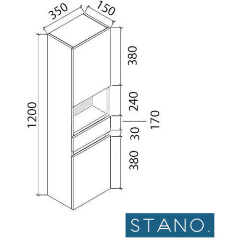 Placard de rangement blanc ESSENTIEL 120cm pour studio et petite pièce ...