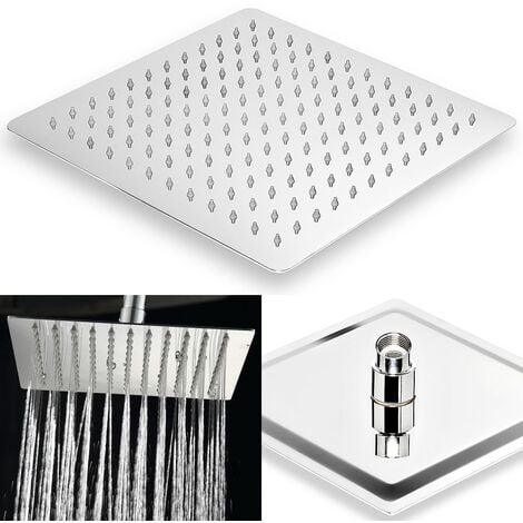 30CM Edelstahl Brausekopf Eckig Kopfbrause Regendusche Brausekopf Regenbrause