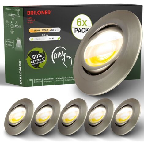 6er Set LED Einbaustrahler LED Einbauleuchten Spots schwenkbar dimmbar Ra90