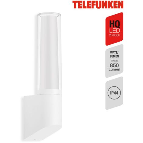 LED Außenwandleuchte Außenlampe IP44 8 W weiß Metall-Kunststoff Telefunken