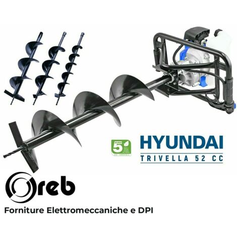Trivella mototrivella trivellatrice motore a scoppio benzina 2t hyundai ...