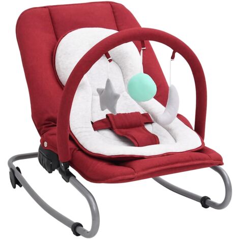 Hamaca mecedora para bebés de acero rojo