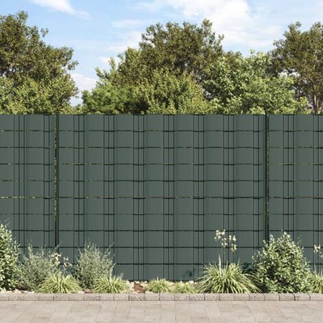 Panel de valla de PVC verde 70x0,19 m