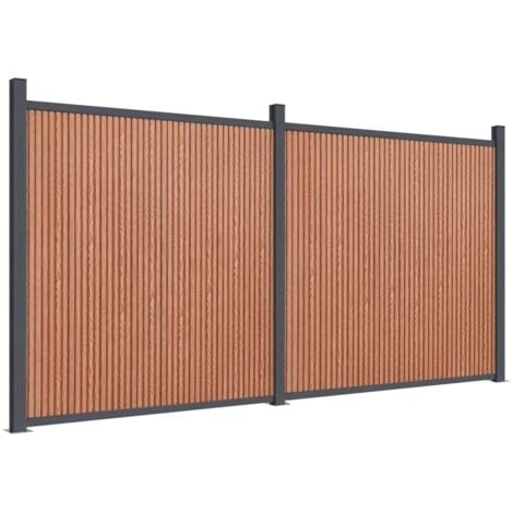 Panel de valla WPC marrón 353x186 cm