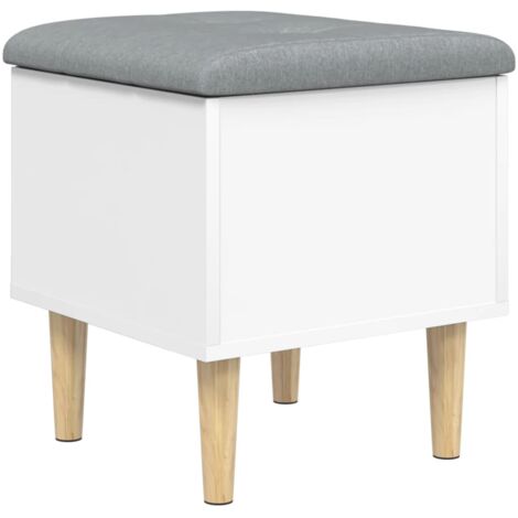 Banco con almacenaje madera de ingeniería blanco 42x42x46 cm