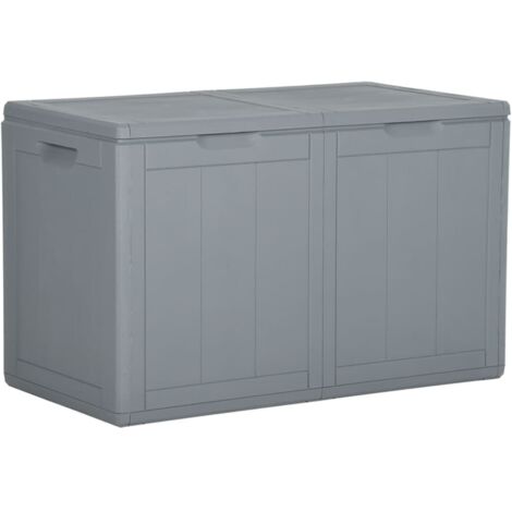 Caja de almacenaje para jardín 180 L PP ratán gris