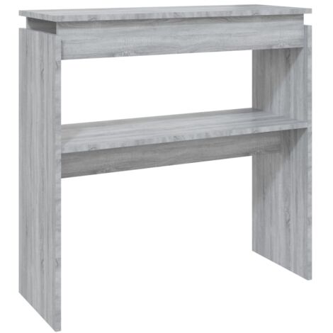 Mesa consola madera contrachapada gris Sonoma 80x30x80 cm