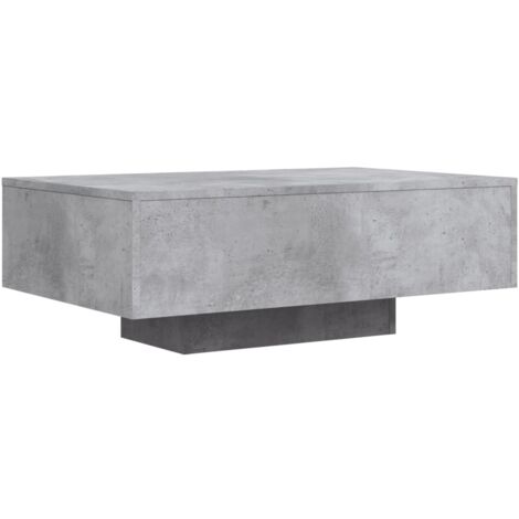 Mesa de centro con luces LED gris hormigón 85x55x31 cm
