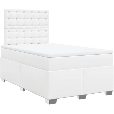 Cama box spring con colchón cuero sintético 120x200 cm