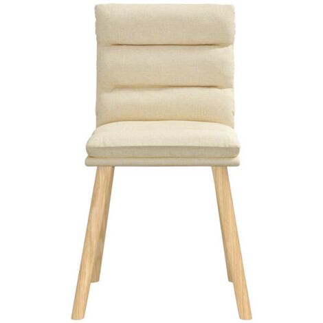 Sillas de comedor 4 unidades tela color crema