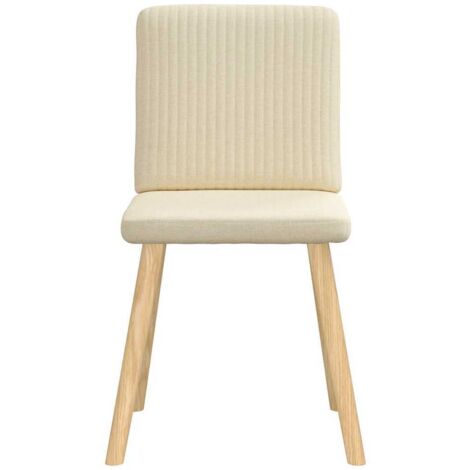 Sillas de comedor 4 unidades tela color crema