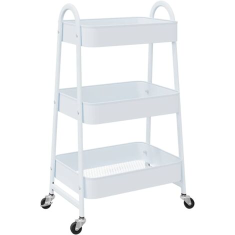 Carrito de almacenaje 3 niveles acero 42x41,5x77 cm
