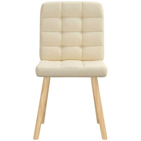 Sillas de comedor 4 unidades tela color crema