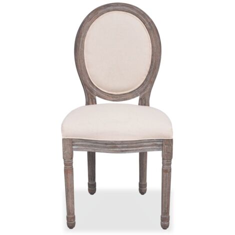 Sillas de comedor 6 unidades tela color crema
