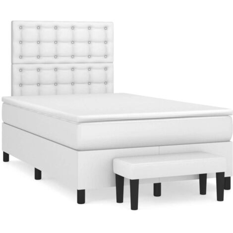 Cama box spring con colchón cuero sintético 120x200 cm