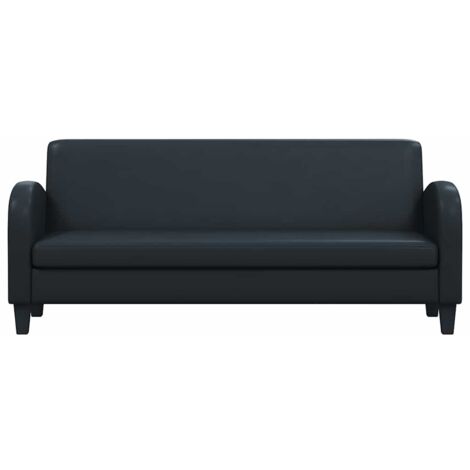 Sofá 3 plazas cuero artificial negro