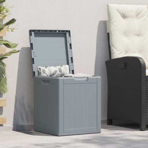 Caja de almacenaje para jardín 90L PP aspecto madera gris