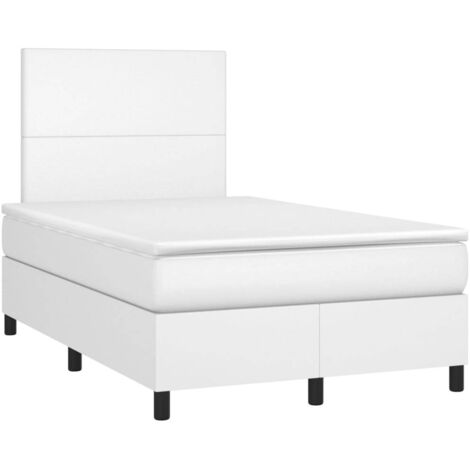 Cama box spring con colchón cuero sintético 120x200 cm