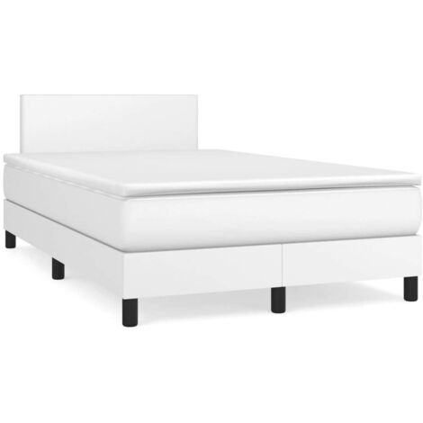 Cama box spring con colchón cuero sintético 120x200 cm