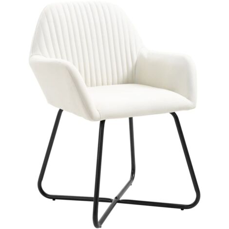 Sillas de comedor 4 unidades tela color crema