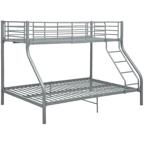 Estructura de litera de metal gris 140x200 cm/90x200 cm