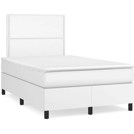 Cama box spring con colchón cuero sintético 120x200 cm