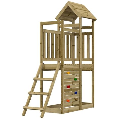 Parque infantil de madera pino impregnada 52,5x110,5x214 cm