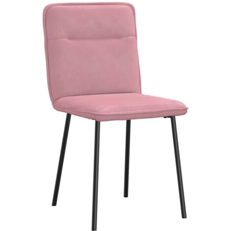 Sillas de comedor 2 unidades terciopelo rosa