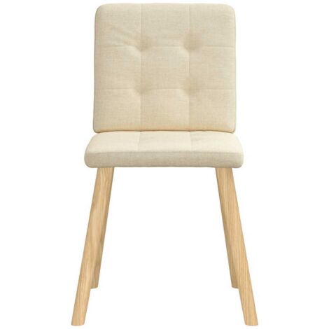 Sillas de comedor 4 unidades tela color crema