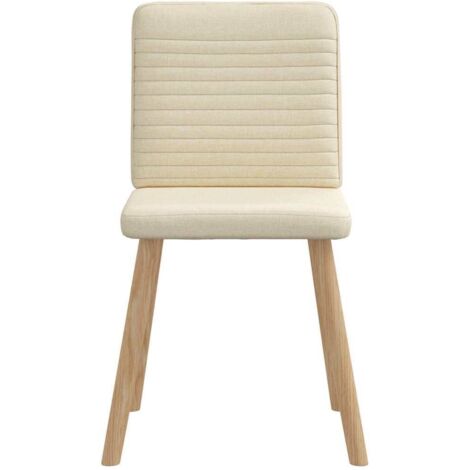 Sillas de comedor 4 unidades tela color crema
