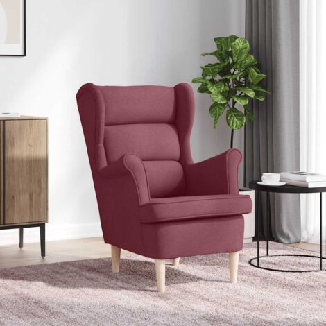 Sillón de tela rojo tinto 74x84x100 cm