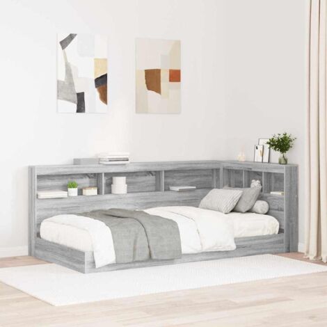 Cama Librero Gris 100x200 cm de Madera de Ingeniería