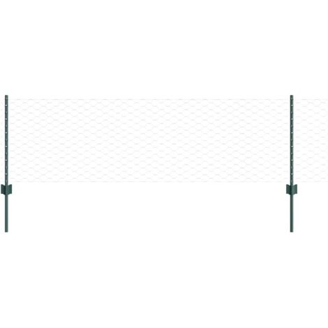 Postes de Cerca 11 pcs U-Channel Verde 120 cm Acero