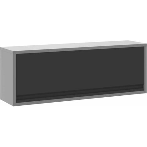 Mueble de trabajo y panel perforado 10 piezas MDF y metal negro