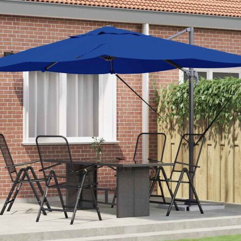 Parasol Roma de Brazo Lateral Azul y Negro 352 x 251 x 260 cm