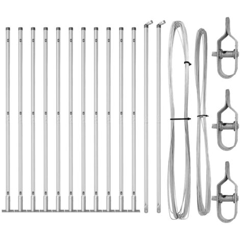 Postes de cerca 13 pcs Plateado Ø32mm 130 cm Acero galvanizado