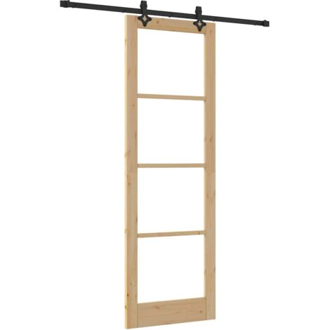 Puerta Corrediza ORKDAL Marrón 78 x 232 cm Madera y metal