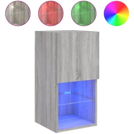 Mueble para TV con luces LED gris 30,5x30x60 cm