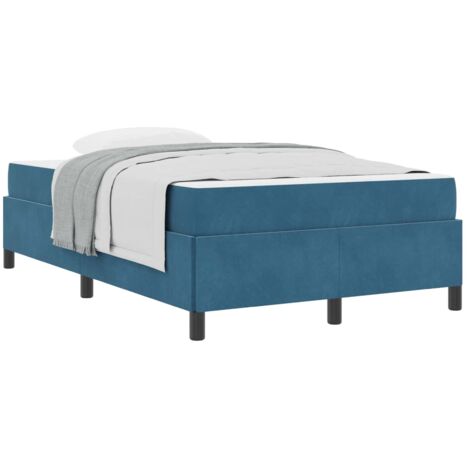 Estructura de cama Azul oscuro y 120 x 200 cm Terciopelo
