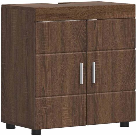 Armario para lavabo de baño TULUM Marrón roble 60 x 34 x 63 cm