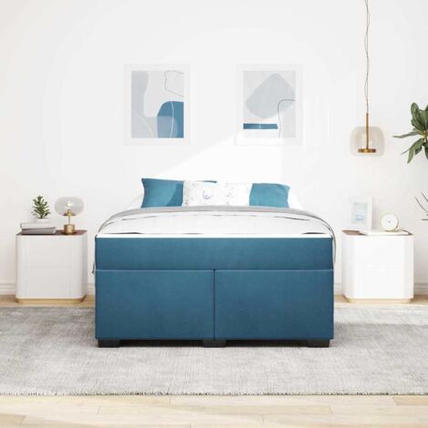 Estructura de cama Azul oscuro 160 x 200 cm Terciopelo