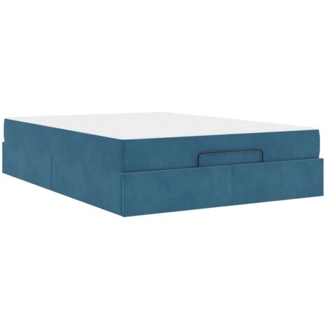 Estructura de cama Azul 140 x 200 cm Terciopelo
